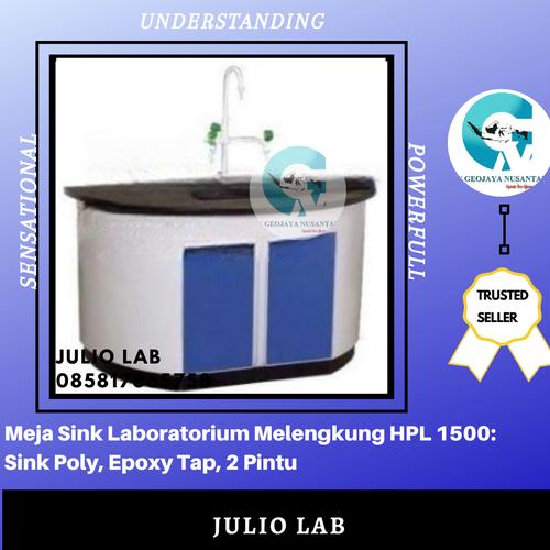 Jual Meja Sink Laboratorium Melengkung HPL 1500: Sink Poly, Epoxy Tap ...