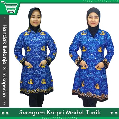 Jual BAJU KORPRI MODEL TUNIK SERAGAM PNS/ASN MOTIF TERBARU - Kerah Biru, M - Jakarta Barat ...