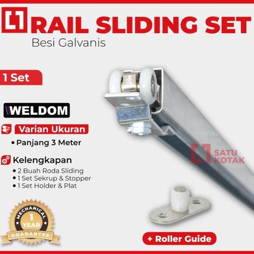 Jual SALE RAIL SLIDING REL PINTU GESER GANTUNG GALVANIS 1 SET 3 METER ...