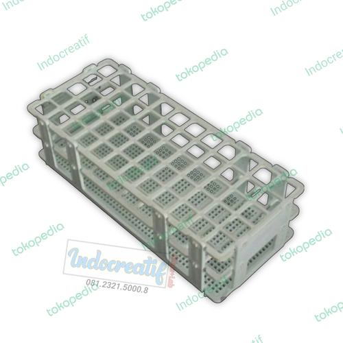 Jual Rak Tabung Reaksi Plastik Rack Test Tube 16 mm 60 Lubang Hole ...
