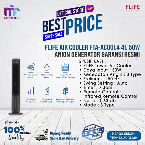 Promo FLiFE Air Cooler FTA-ACOOL4 4L 50w Anion Generator Garansi Resmi Cicil 0% 3x - Jakarta ...