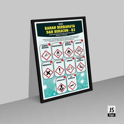 Jual POSTER SAFETY - SIMBOL MATERIAL B3 / GHS + FRAME Ukuran A3 - Kota ...