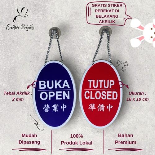 Jual Sign Akrilik Buka/Open - Tutup/Closed Tulisan Mandarin | Sign ...