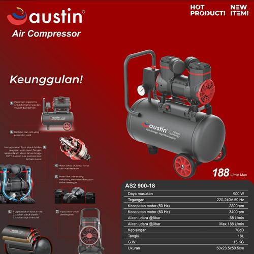 Jual Kompresor Udara Listrik Oilless Austin 18L AS900-18 2800rpm ...