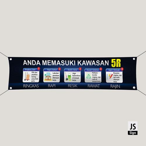 Jual Spanduk Banner SAFETY K3 ANDA MEMASUKI KAWASAN 5R - S(70x350cm ...