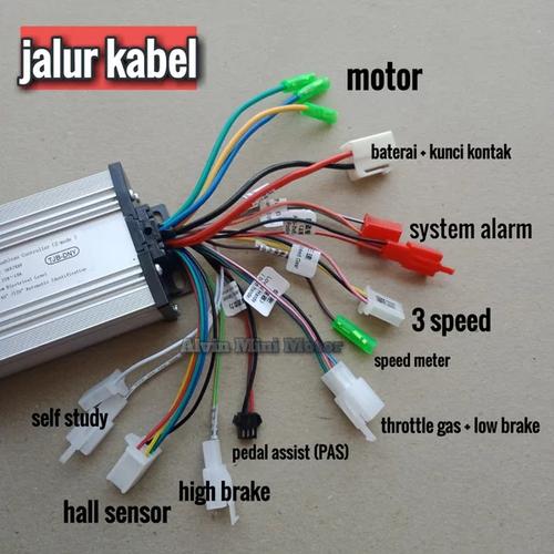 Jual controller sepeda listrik 36v 48v 350w bldc brushless universal ...