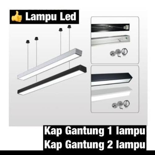 Jual Hanging lamp office kosongan T8 Kap lampu balok gantung kosongan ...