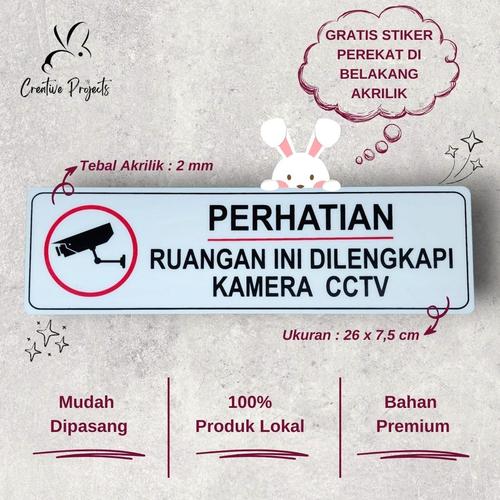 Jual Sign Akrilik Perhatian Ruangan Ini Dilengkapi CCTV | Sign Acrylic ...