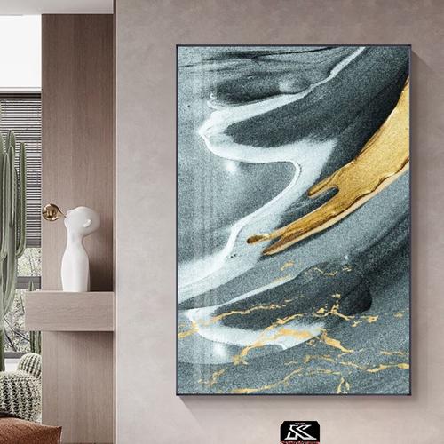 Jual Lukisan abstrak aksen toska texture mewah ukuran 150x100cm frame ...