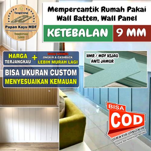 Jual DIY Wall Batten HMR PREMIUM TEBAL 9MM WallPanel WallMolding List ...