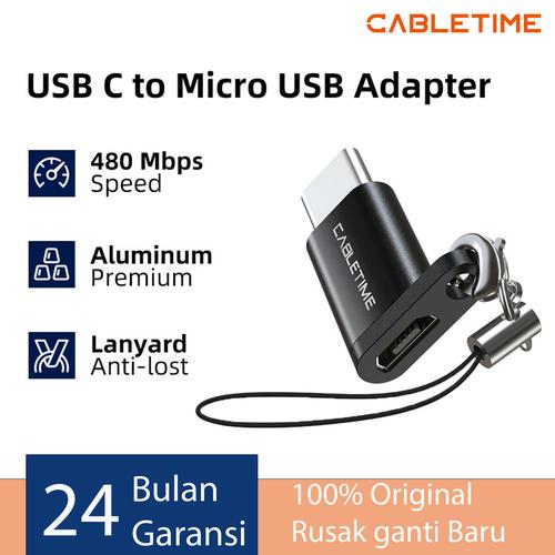 Jual Cabletime USB C to Micro USB Female Adapter OTG Data Transfer ...