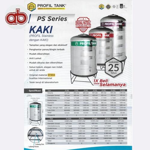 Jual TANGKI AIR TANDON STAINLESS PROFIL TANK PS SERIES+KAKI PS380 ...