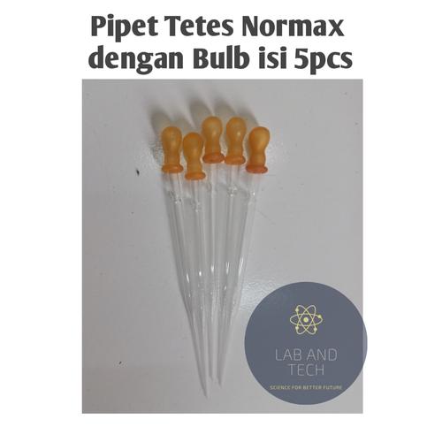 Jual Pipet Tetes Kaca 15cm dengan Bulb Merk Normax isi 5pcs - Kota ...