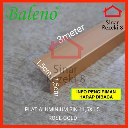 Jual Plat Aluminium Siku L ROSE GOLD 15 x 15 Baleno / List Edging Lis ...