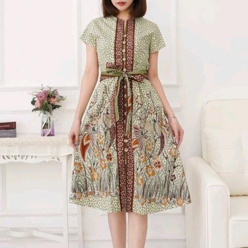Jual BM - Matcha Mocha Dress Batik Wanita Tied CVE - Jumbo - Kab ...