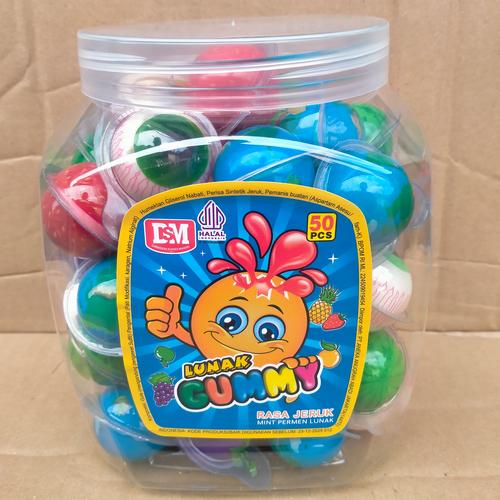 Jual Permen Lunak Bulat Permen Jelly Toples isi Selai 50 Pcs - Kota ...