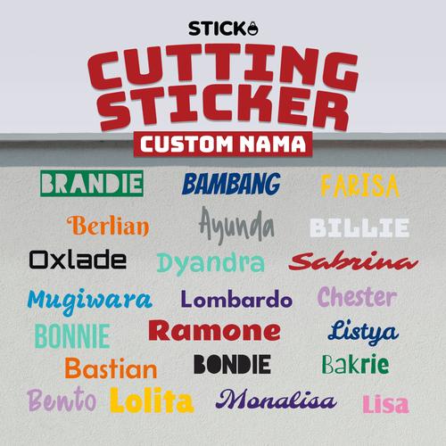 Jual Cutting Sticker Nama Tulisan Kata Decal Stiker Custom Bebas Satuan ...