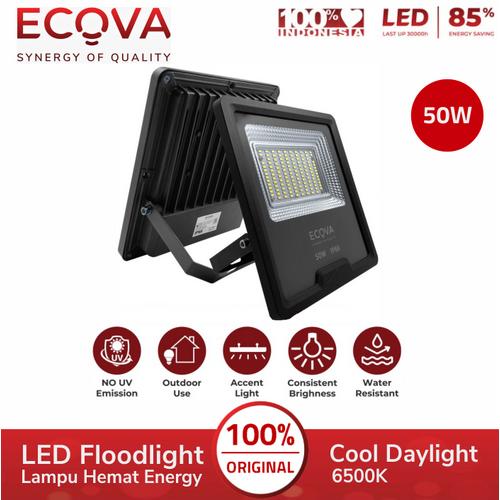 Jual ECOVA Lampu Sorot LED 50W Floodlight Tembak Outdoor 50 Watt - Putih 6500K - Kota Depok ...