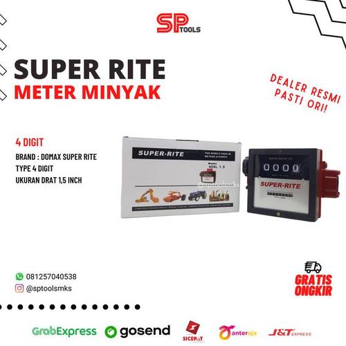 Jual METERAN METER MINYAK 4 DIT FLOW METER DOMAX SUPER RITE 1 1/2" 1,5 ...