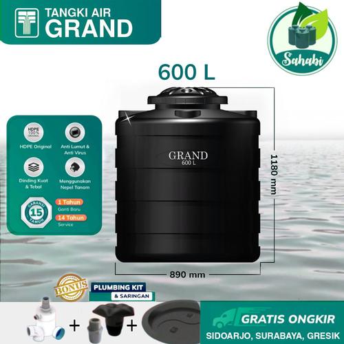 Jual Tandon Air / Tangki Air / Tore Air Grand 600 L Anti Lumut Anti UV ...