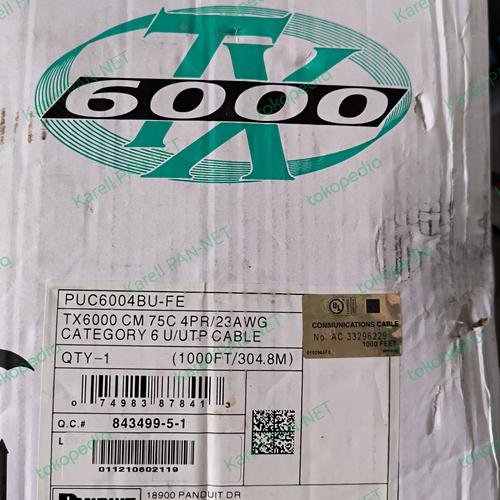Jual kabel data cat 6 panduit tx6000 PUC6004BU-FE 23awg cat6 panduit ...