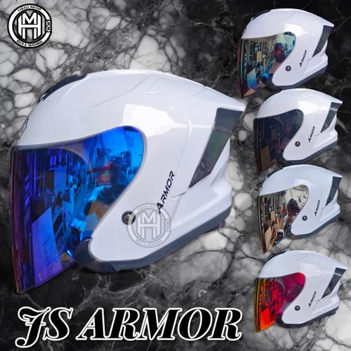 Jual HELM JS ARMOR SOLID WHITE/PUTIH|HALF FACE - Kota Tangerang Selatan ...