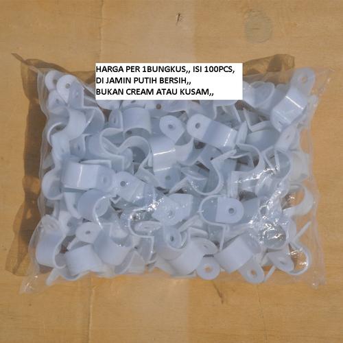 Jual 100PCS / KLEM CLAMP PIPA 20MM PVC CONDUIT LISTRIK SETARA CLIPSAL ...