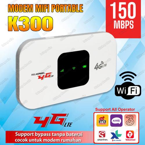 Jual Modem Mifi Portable K300 4G LTE Support All Operator Support Bypass - Tanpa Logo Telk ...