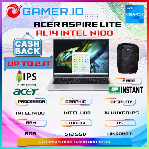 Jual Acer Aspire Lite 14 AL14-31P Intel N100 8GB 256G 14" IPS WUXGA W11 ...