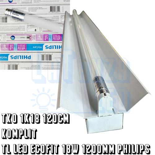 Jual Kap Lampu TKO LED 1x18w 120cm kap TKO TL 1x18W Philips Komplit ...