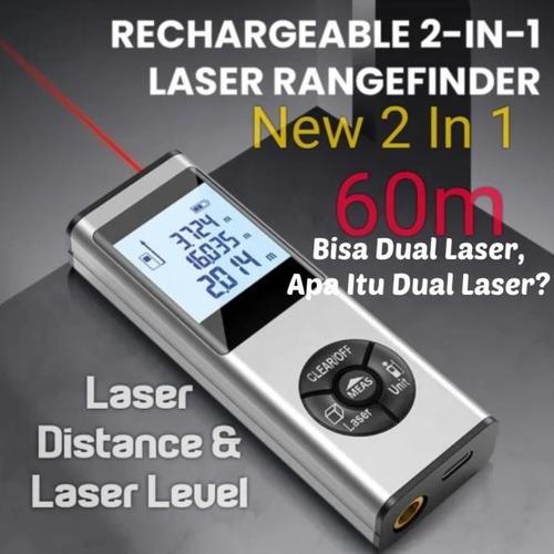 Jual Range 60 Meter Laser Distance Digital Meteran Jarak - 60m Dual ...