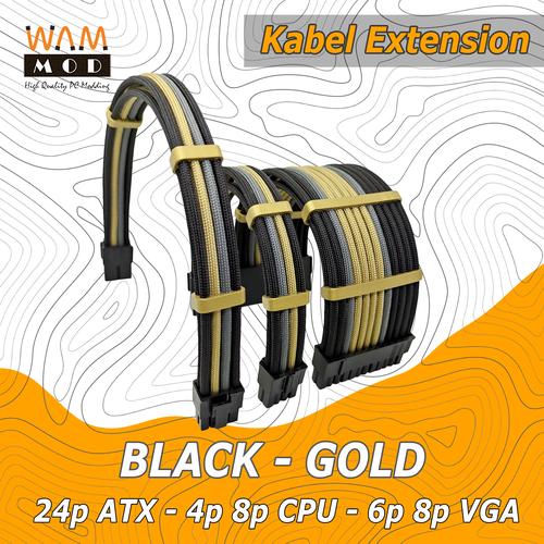 Jual Kabel Extension Black Gold - Model 1 - 24p 4p 8p ATX CPU VGA ...