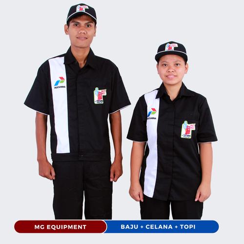Jual seragam spbu Pertamina plus topi Seragam OB Seragam pengawas SPBU ...