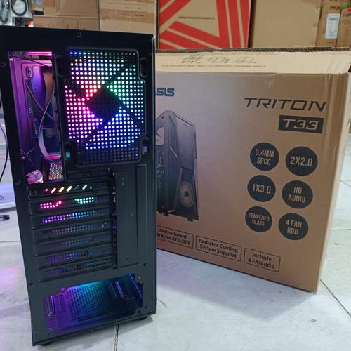 Jual Casing PC Gaming NYK Nemesis Triton T33 Free 4 Fan RGB / PC Case ...