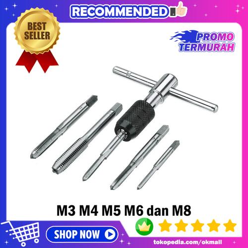 Jual Alat Tapping Lubang Drat Baut Metrik M3 M4 M5 M6 M8 Hand Tap ...