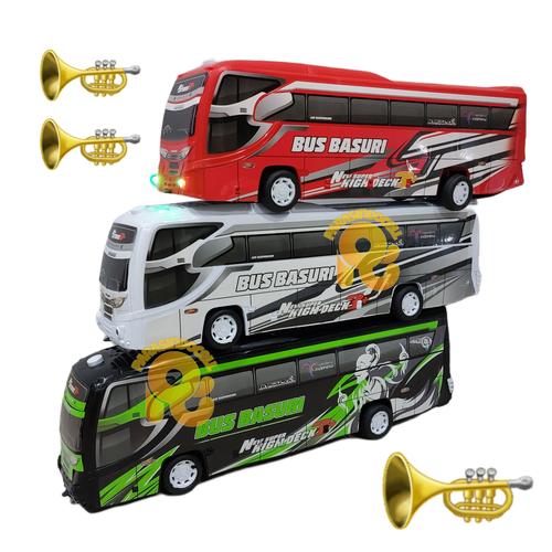 Jual Mainan Bus Basuri Telolet Bis Travel Roda Friction Nyala Suara ...