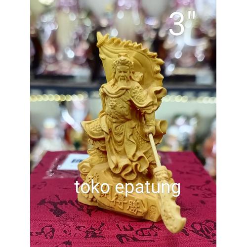 Jual patung dewa kwan kong / kwan kung - bendera- kayu - 3 inch / 7 cm ...