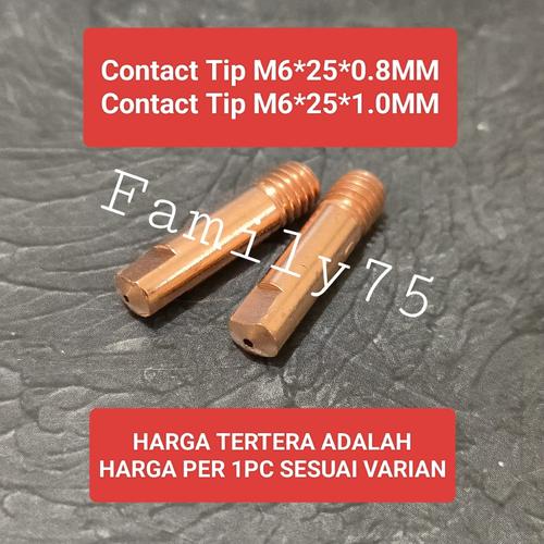 Jual MB15 Kontak Contact Tip M6x25 0.8mm 1.0mm MIG Welding Torch Binzel - M6*25*0.8MM - Jakarta ...