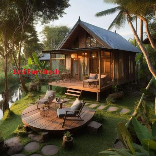 Jual rumah kayu villa - bungalow - ukuran 5x9 - Kab. Jepara - JATI ...