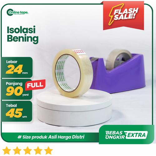 Jual Isolasi Bening 90 Yard 24 - 12 mm FULL / Lakban / Solatip Online ...