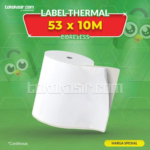 Jual Label continous 53mm x 10 meter 58x10 meter thermal - Kota ...