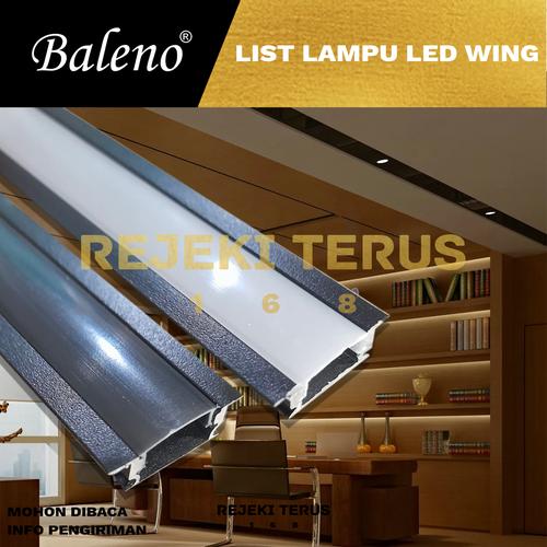 Jual List Lampu LED Strip Wing HITAM PUTIH Rumah Lis Cover Aluminium ...