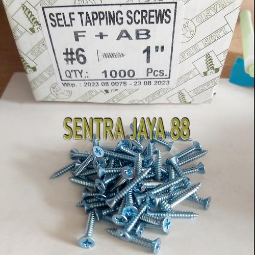 Jual Skrup/Sekrup Taping FH (Flat Head) Moon Lion 6x1 @1000 Pcs - Kota ...