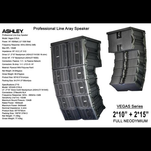Jual SPEAKER LINE ARRAY ASHLEY 1Box VEGAS 210LA + 1Box VEGAS 215LA ...