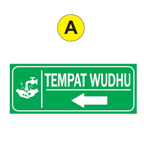 Jual Stiker Vinyl Rambu Arah Tempat Wudhu / Arah Tempat Wudhu - A - Kab ...