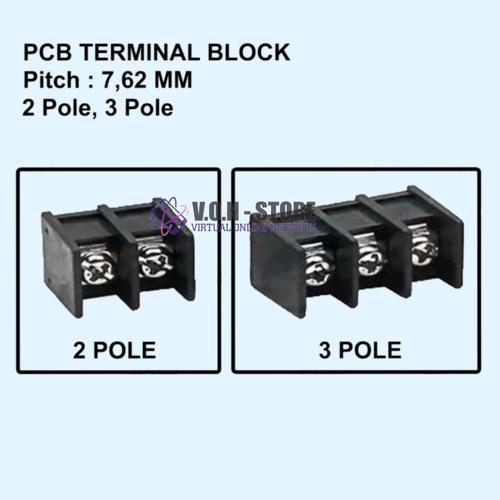 Jual PCB Terminal Block 2 Pole / 3 Pole / 4 pole Pitch 7.62mm - HITAM 4 ...