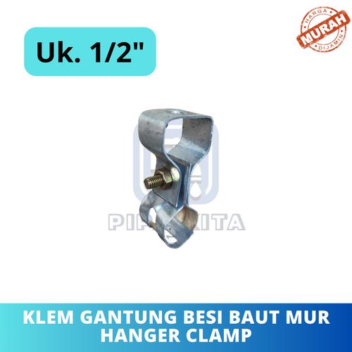 Jual Klem Gantung Pipa 1/2 Inch Besi Engsel Hanger Clamp Clem Baut Mur ...