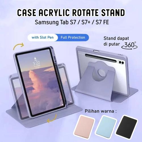 Jual Case Samsung Tab S7 S7+ Plus FE Rotate Smart Cover Casing Akrilik ...