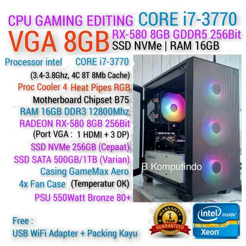 Jual CPU PC RAKITAN CORE i7 | VGA CARD 8GB | RAM 16GB GAMING EDITING ...