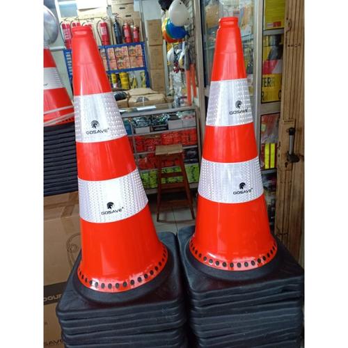 Jual Traffic Cone/ Safety Cone Rubber Tapak Hitam ukuran 75cm - Jakarta ...